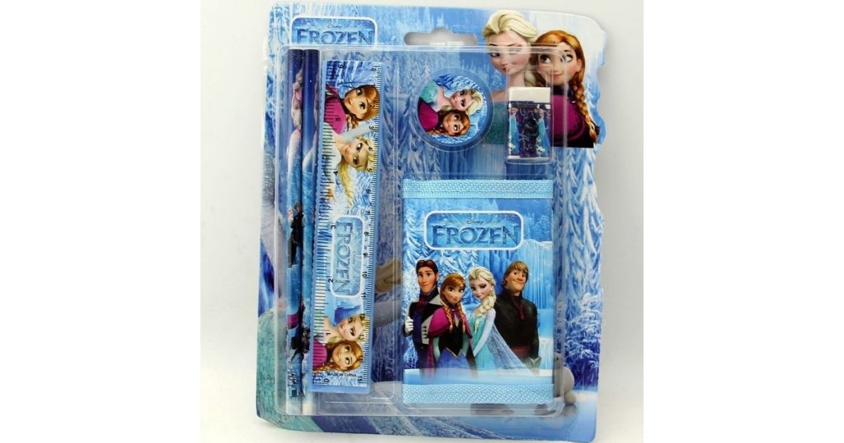 Frozen Elsa&Anna Stationery set Pencil Eraser Wallet Sharpener Ruler ...